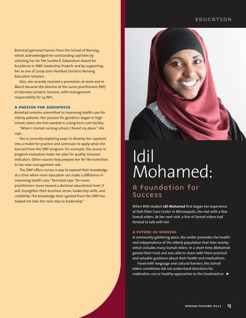 Idil Mohamed: - School of Nursing