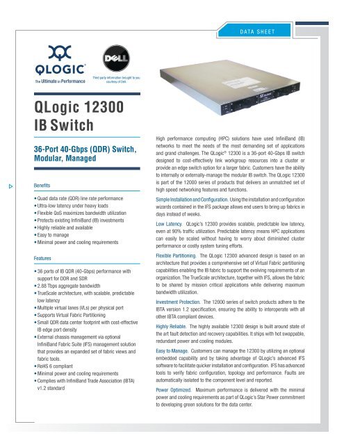Data Sheet - QLogic 12300 IB Switch (Dell)