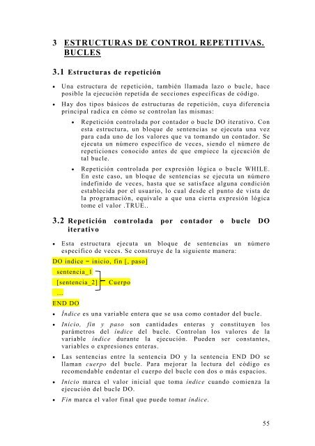 3 ESTRUCTURAS DE CONTROL REPETITIVAS. BUCLES 3.1 ...