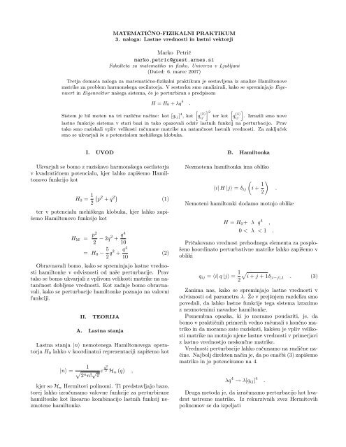 Marko PetriÄ marko.petric@guest.arnes.si Ukvarjali se bomo z ... - F9