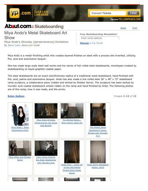 Miya Ando's Shinobu Etched Metal Skateboard Ramp Exhibition