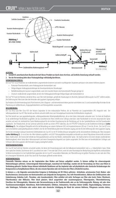 CRUX® VENA CAVA FILTER (VCF) - Volcano Corporation