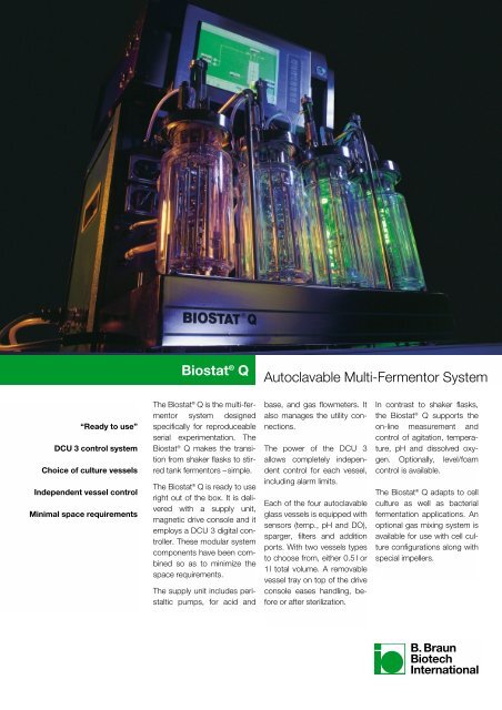 Brochure BIOSTATÂ® Q