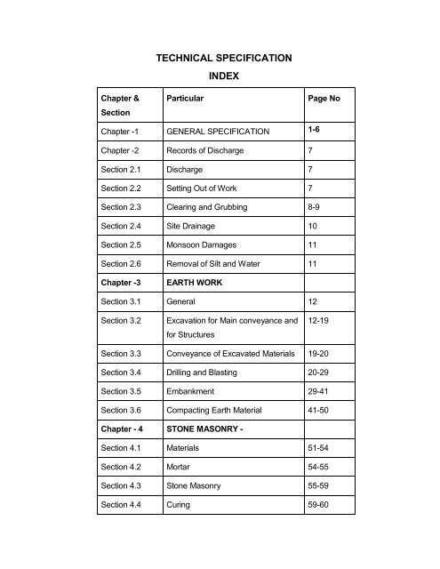 technical specification index - Government of Himachal Pradesh