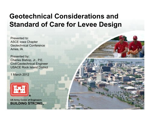 Geotechnical Considerations and Standard of Care for Levee Design