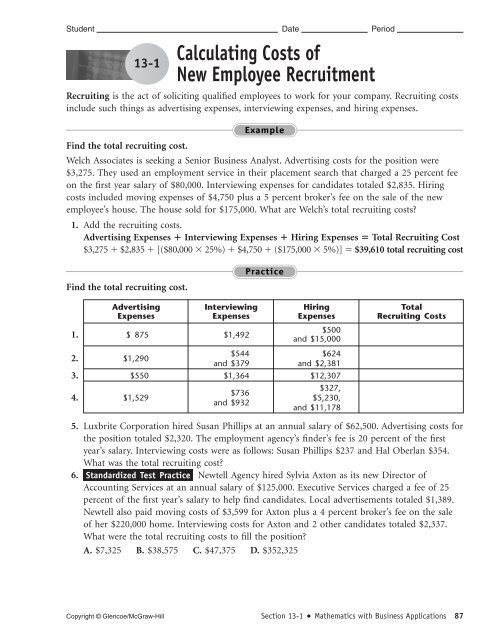 Calculating Costs of New Employee Recruitment