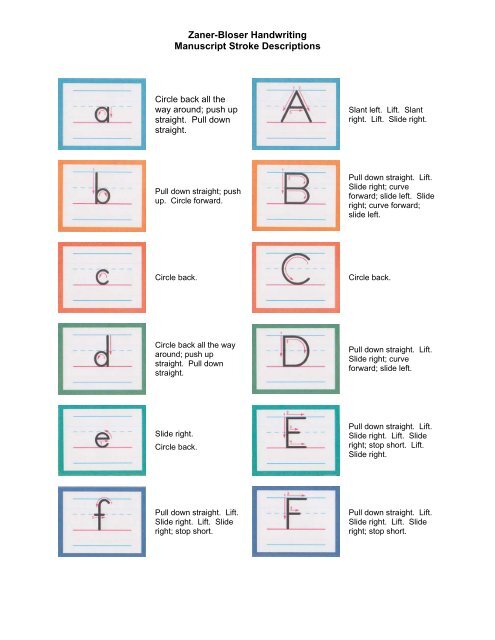 Zaner Bloser Cursive Worksheets