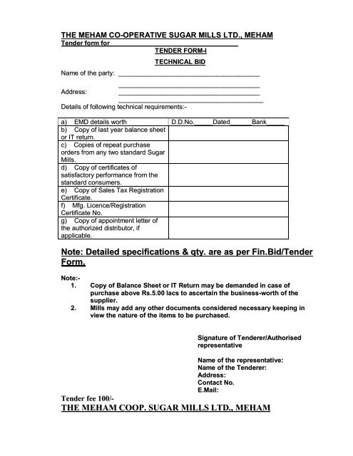 the meham coop. sugar mills ltd., meham