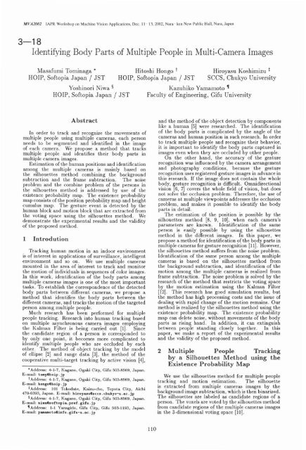 3-1 8 Identifying Body Parts of Multiple People in Multi-Camera Images