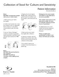 Collection of Stool for Ova and Parasites - Interior Health Authority