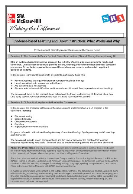 Evidence-based Learning and Direct Instruction: What Works and Why