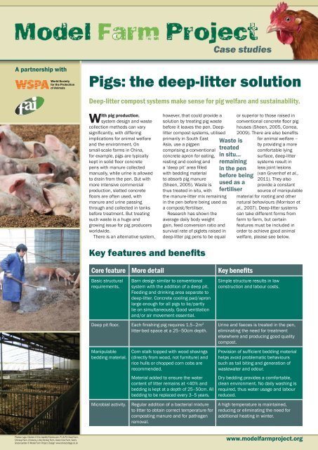 Deep litter for pigs - WSPA