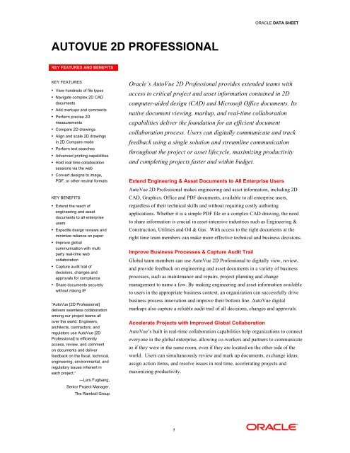 AutoVue 2D Professional - Oracle