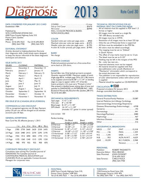 Rate card Download - STA Communications