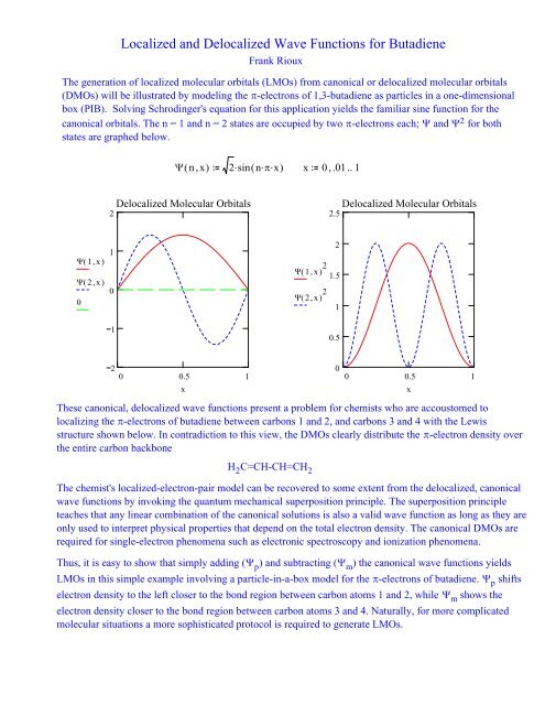 Localized and Delocalized Wave Functions for - Users.csbsju.edu