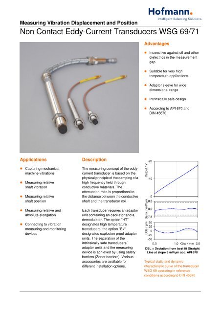 Non Contact Eddy-Current Transducers WSG 69/71 - hofmann ...