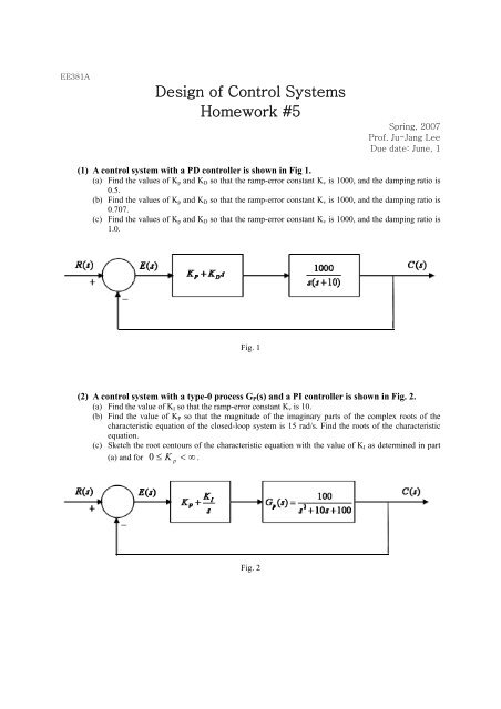 Design of Control Systems Homework #5