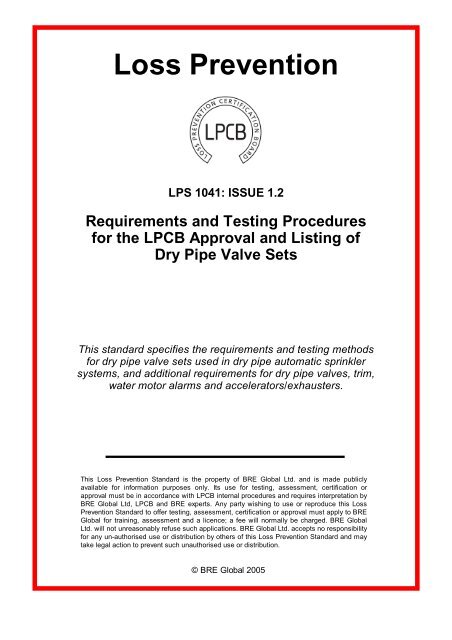 Requirements and Testing Procedure for the LPCB ... - RedBookLive