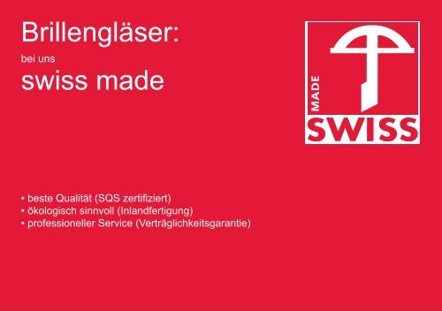 BrillenglÃ¤ser: swiss made - Reize Optik AG