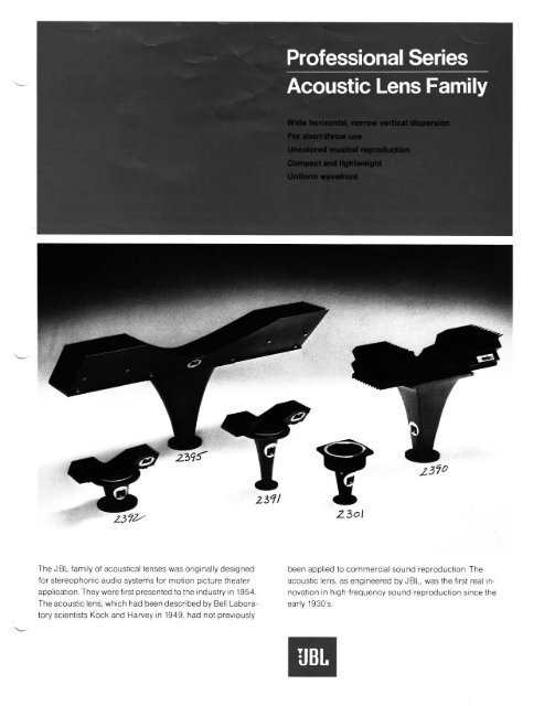 Acoustic Lens Family - JBL Professional