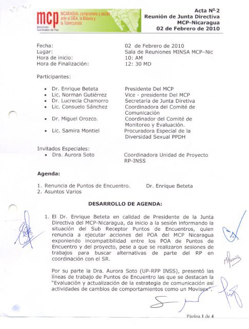 Acta de Junta Directiva - MCP