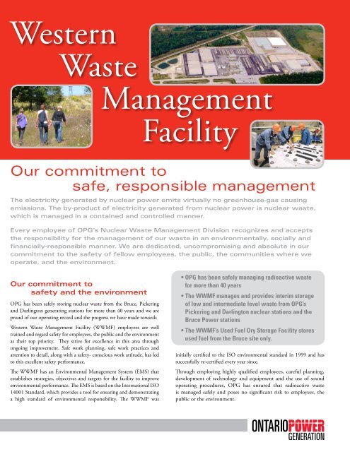 Western Waste Management Facility - Ontario Power Generation