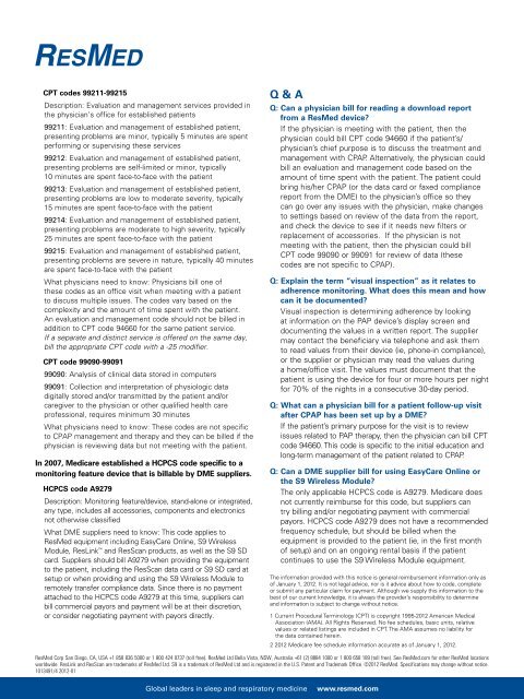 CPT codes 99211-99215 Des