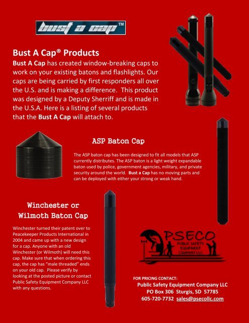 bust a cap brochure - Public Safety Equipment Company LLC