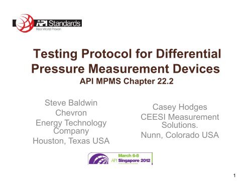 Testing Protocol for Differential Pressure Measurement Devices API ...