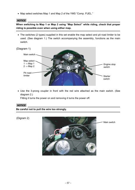 Map select switches M