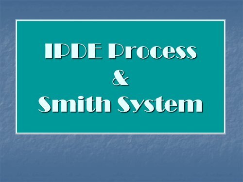 IPDE Process: Notes and Review Game
