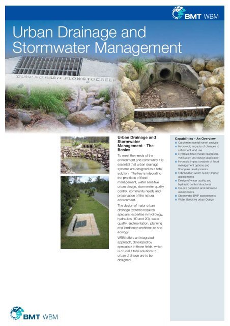 Urban Drainage and Stormwater Management