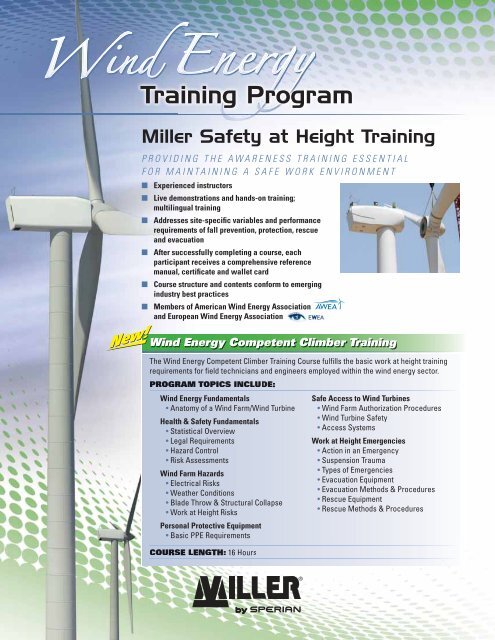 Wind Energy Training Sheet.indd - Miller Fall Protection