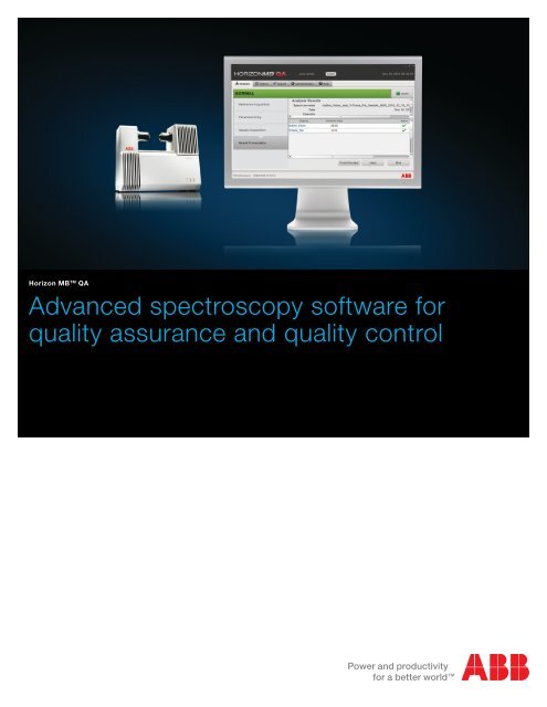Horizon MB QA Software Brochure - CEM Specialties Inc.