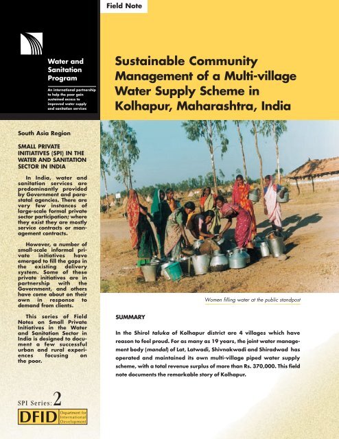 Sustainable Community Management of a Multi-village Water ... - WSP