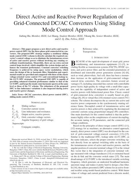 Direct Active and Reactive Power Regulation of Grid-Connected DC ...