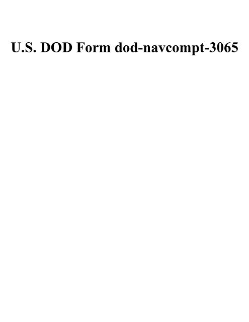U.S. DOD Form dod-navcompt-3065