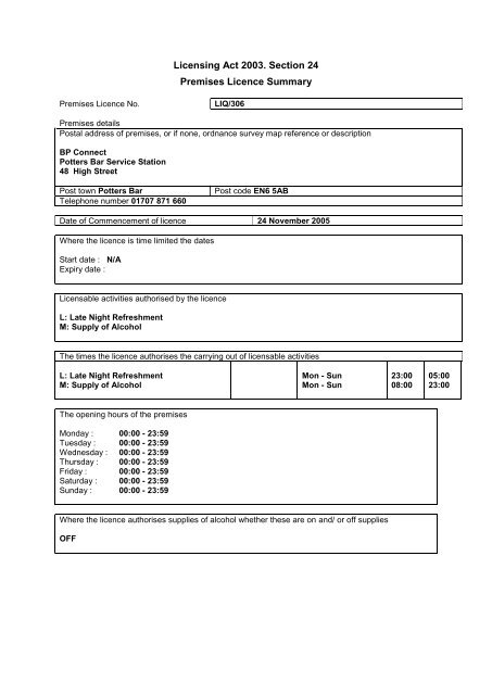 BP Connect Potters Bar Service Station 48 High Street Potters Bar ...