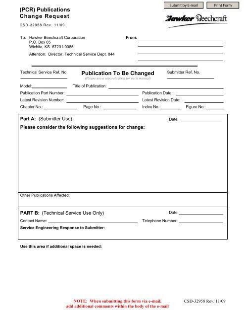 (PCR) Publications Change Request Publication To Be Changed