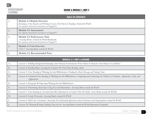 Grade 3 Module 1 Unit 3 - EngageNY