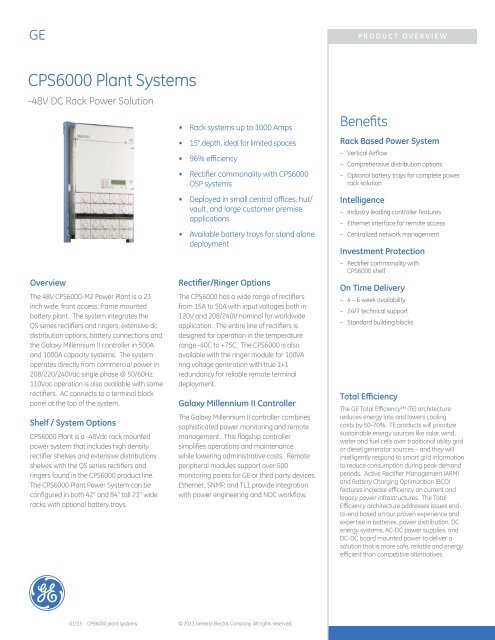 CPS6000 Plant Systems - Lineage Power