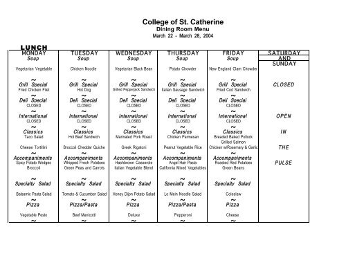 Lunch Menu March 22-28.pdf - St. Catherine University