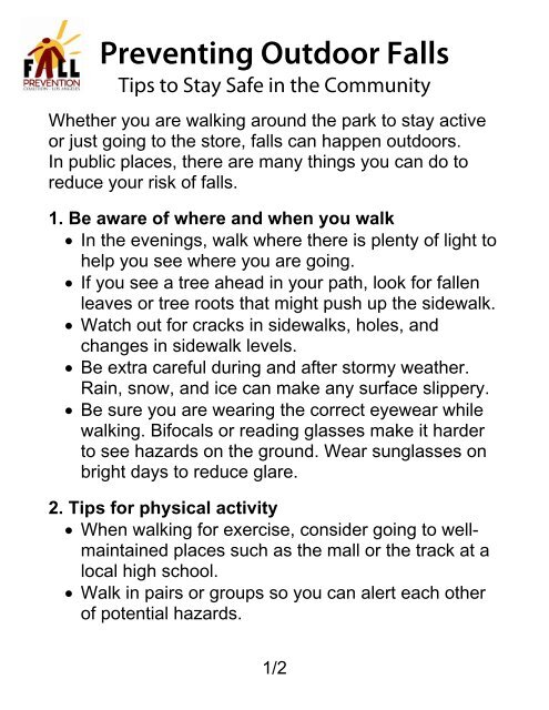 Preventing Outdoor Falls - Fall Prevention Center of Excellence