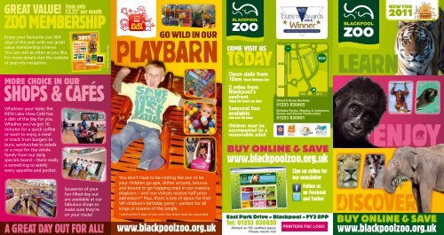 Blackpool Zoo - Days Out Leaflets