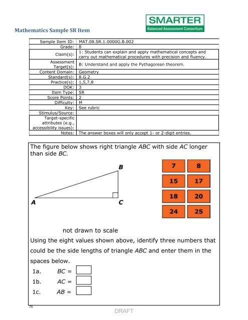 Grade 8 Math Sample