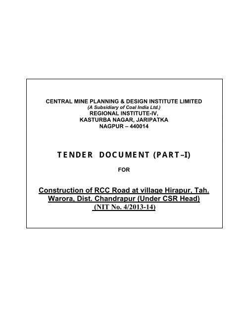 CENTRAL MINE PLANNING & DESIGN INSTITUTE LTD - CMPDI