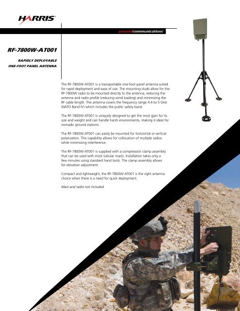 RF-7800W-At001 Rapidly Deployable One-Foot Panel Antenna