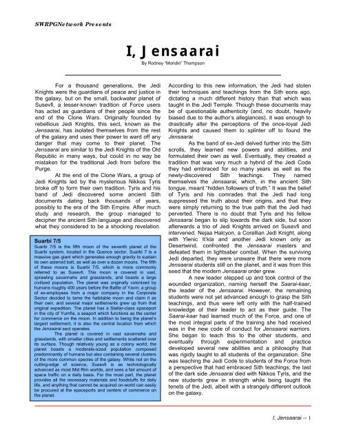 I, Jensaarai - Majhost