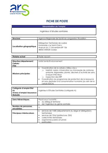 Annexe 1 â Fiche de poste vierge