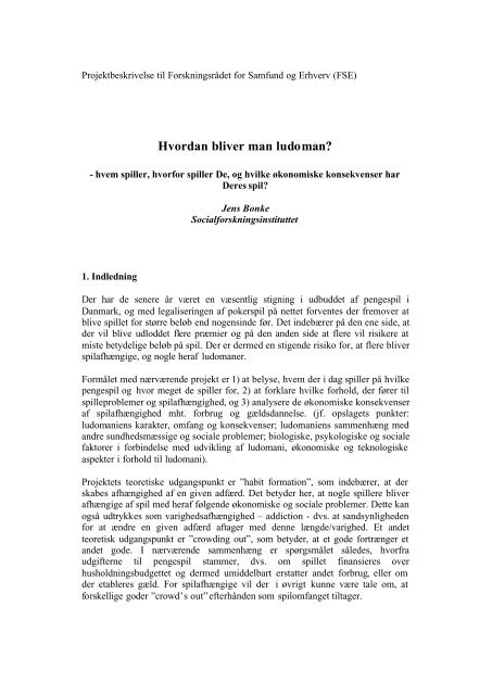 Hvordan bliver man ludoman? - SFI